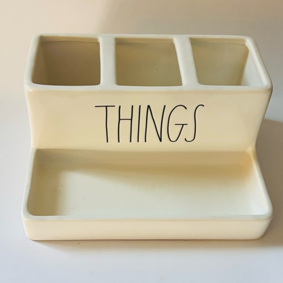Rae Dunn | Storage & Organization | Rae Dunn Cream Ceramic Organizer ...